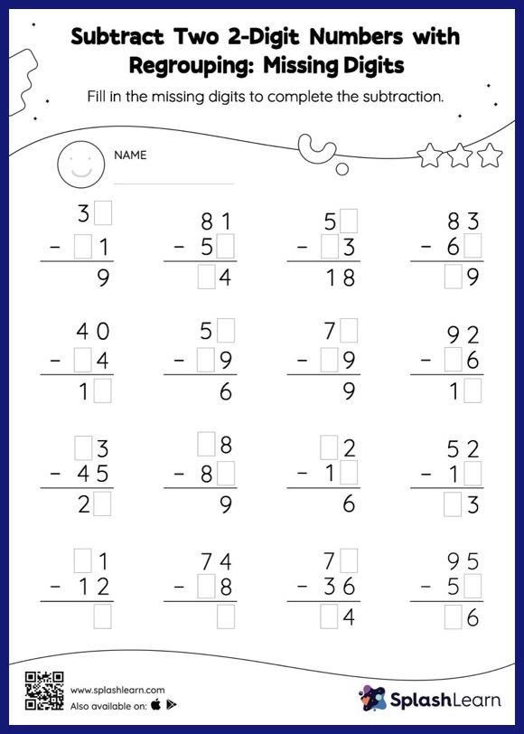 Regrouping Subtraction Worksheets