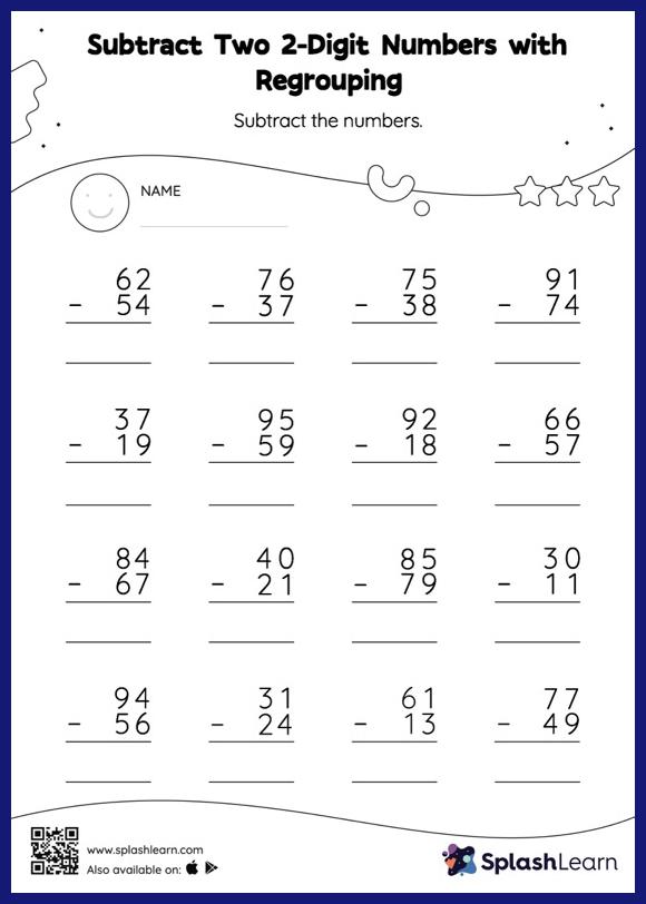 Double Digit Subtraction Practice