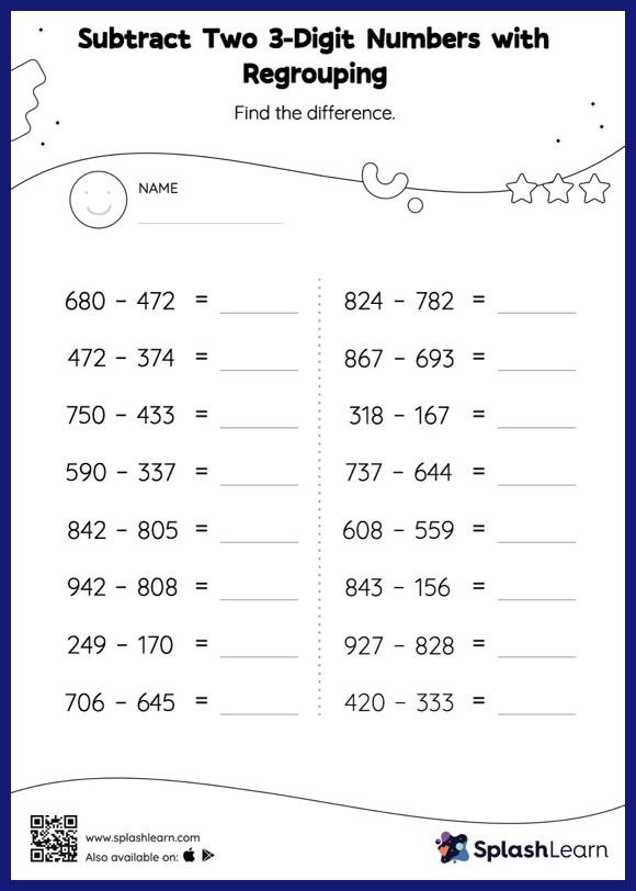 Subtraction Year 3 Worksheets Worksheets For Kindergarten Subtraction Year 3 Worksheets Worksheets For Kindergarten