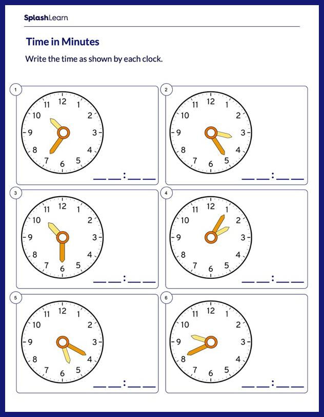 Grade 3 Telling Time Worksheet Read The Clock 1 Minute Intervals K5 