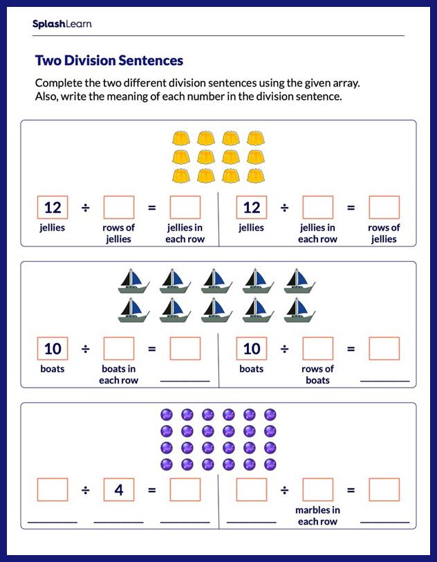 Division Arrays For Division Part One Worksheet Education Com 