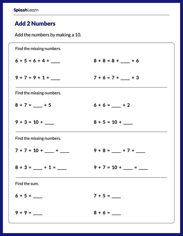 Make 10 Strategy Worksheets For Kids Online SplashLearn