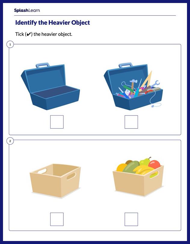 Which Object Is Heavier Worksheet