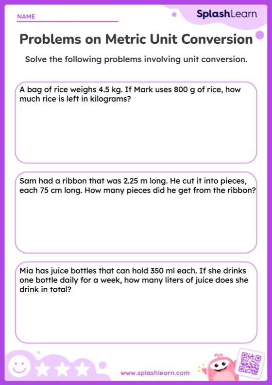 5th Grade Math Measurement Worksheets Free Printable SplashLearn