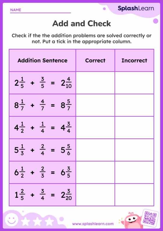 Add Mixed Numbers Worksheets Free Printable SplashLearn