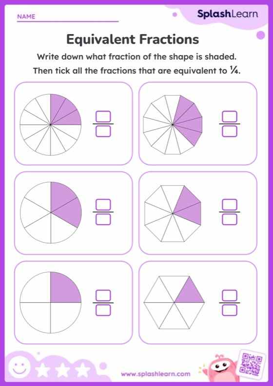 Equivalent Fractions Models A