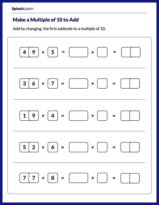 Addition Strategies Worksheets Free Printable SplashLearn