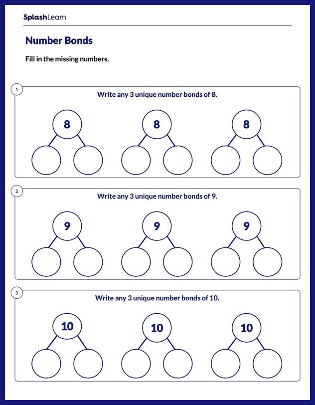 Make Numbers Using Number Bonds Worksheet