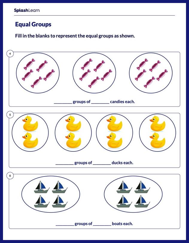 Represent Equal Groups Worksheet Represent Equal Groups Worksheet