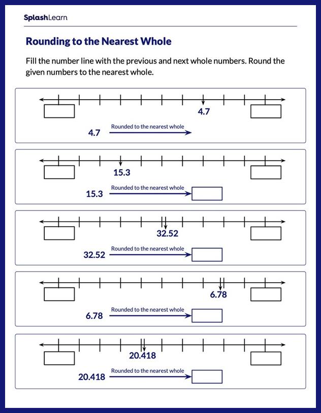 Round Decimals To The Nearest Whole Worksheet