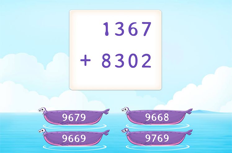 Add 4 Digit And 4 Digit Numbers Without Regrouping Game Math Games 