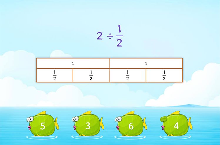 Divide Whole Number By Unit Fraction Using Models Game Math Games 