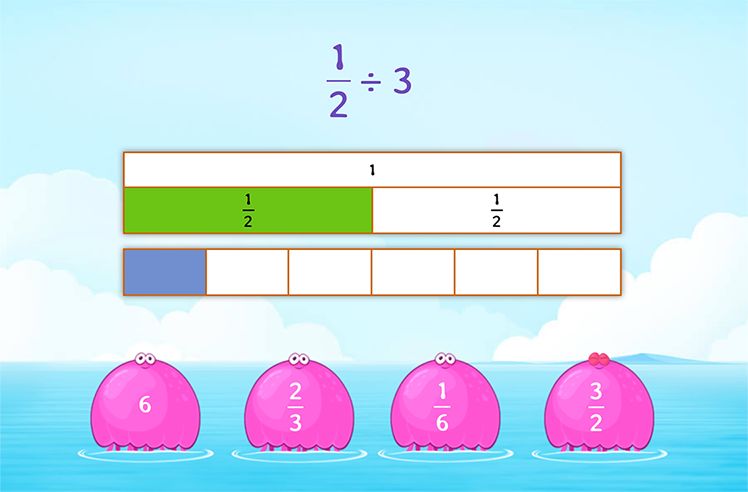 Divide Unit Fraction By Whole Number Using Models Game Math Games SplashLearn
