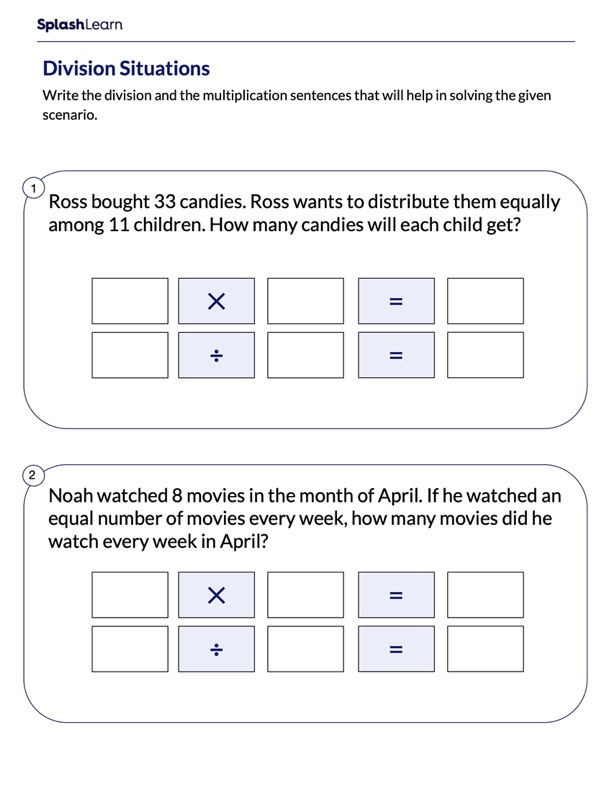 Division Worksheets for 4th Graders Online - SplashLearn