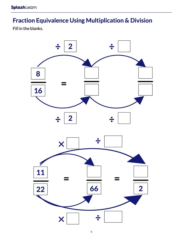 Equivalent Fractions Worksheets For Kids Online SplashLearn