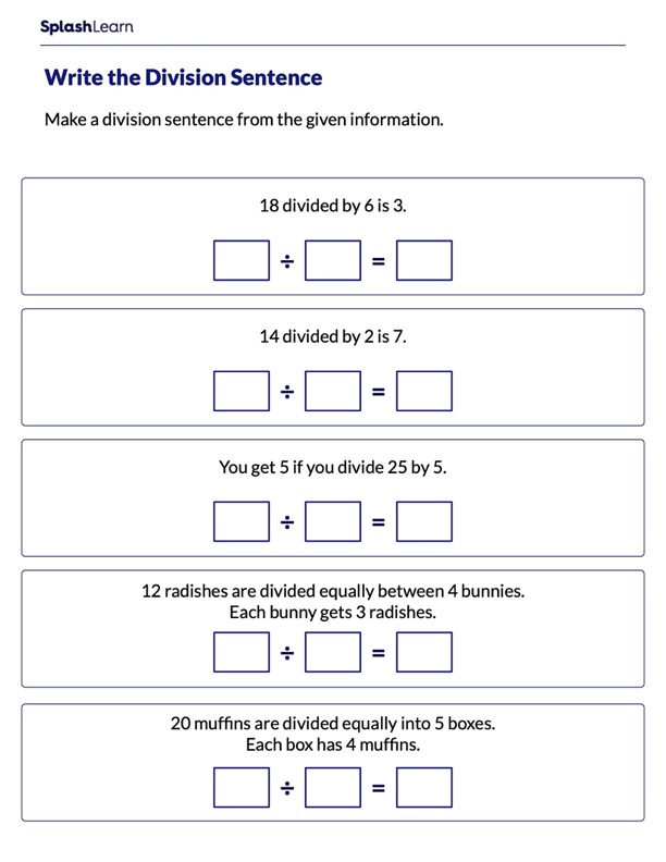 Division Worksheets for 3rd Graders Online - SplashLearn