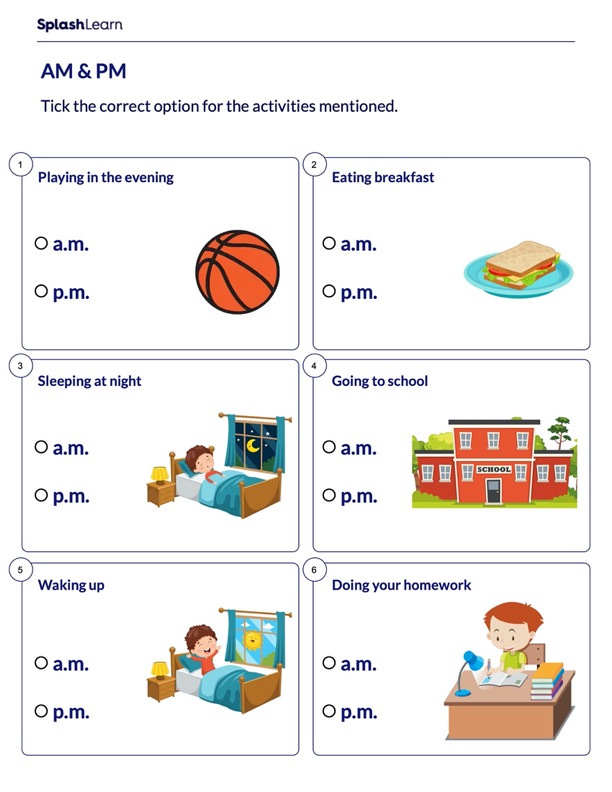 Am And Pm Worksheets
