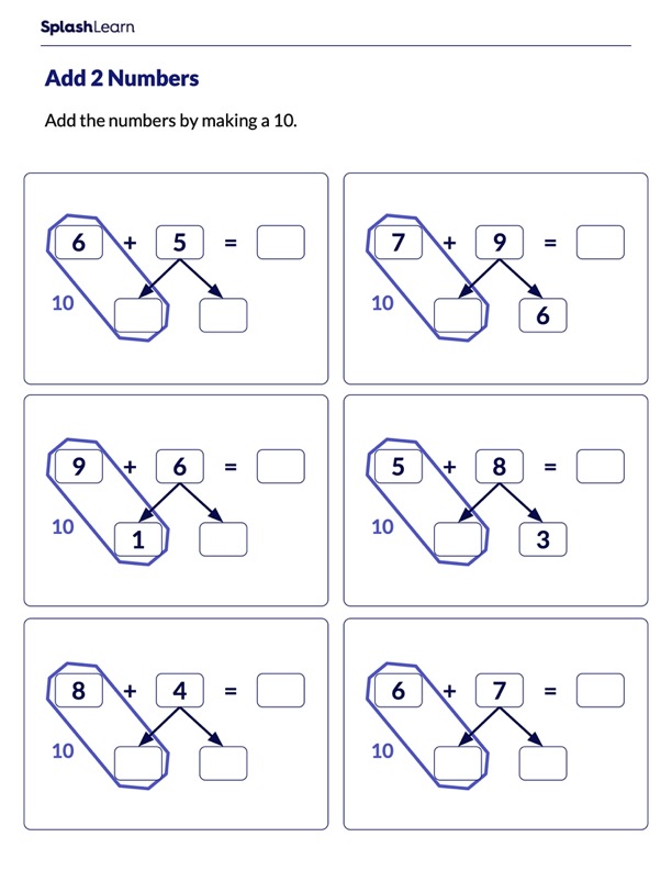 Add By Making 10 Math Worksheets SplashLearn